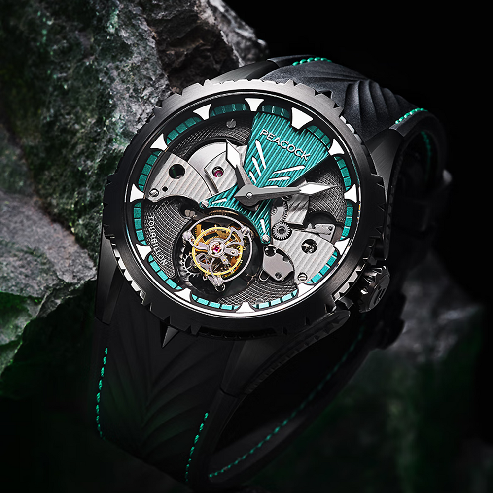 Peacock Plume Warrior Center Axis Tourbillon Watch 45.5mm – Peacock Watches